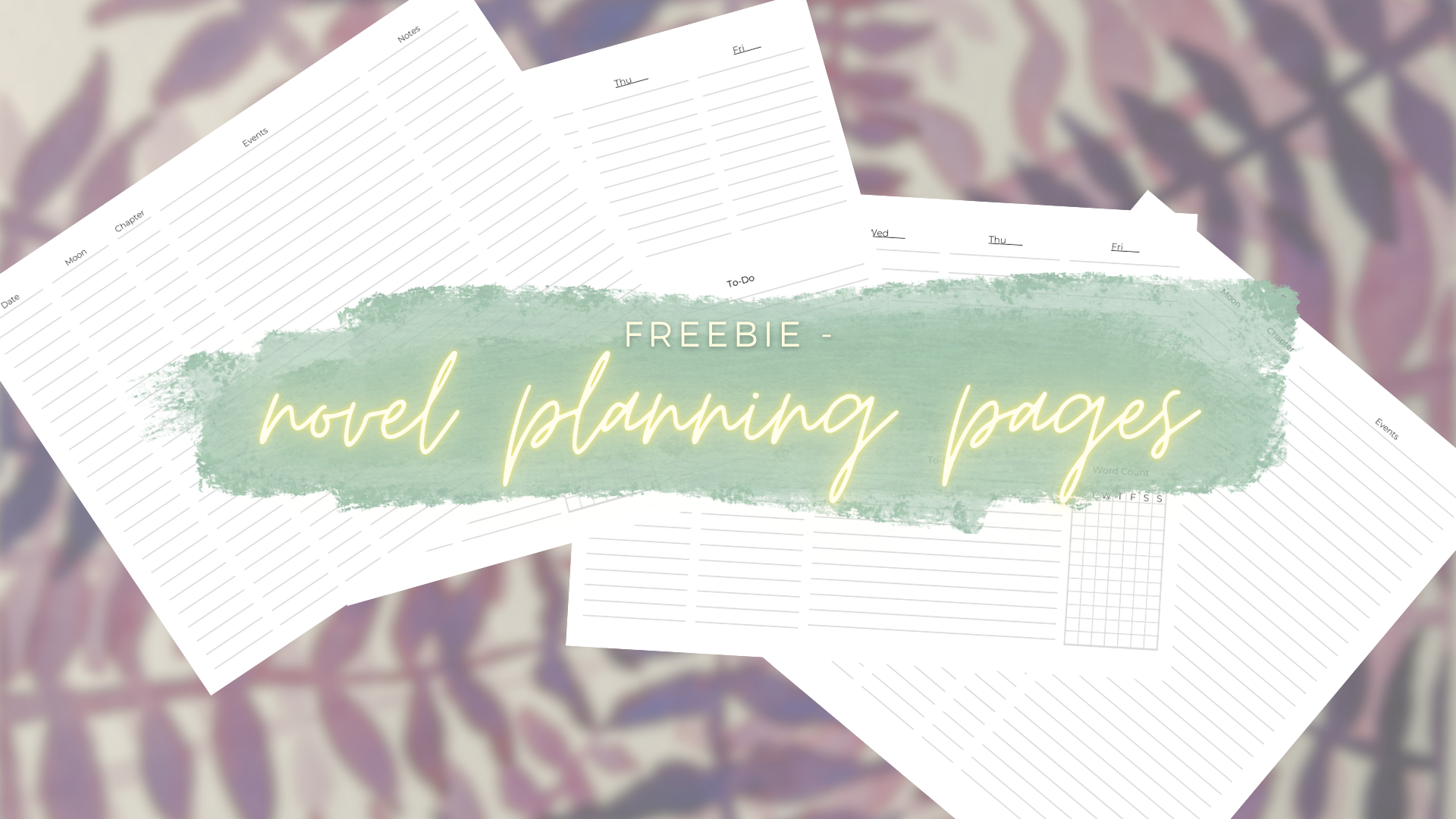 Freebie – Novel Planning Pages – Yolandie Horak
